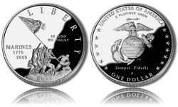 2005 Marine Corps Silver Dollar Commemorative Coins